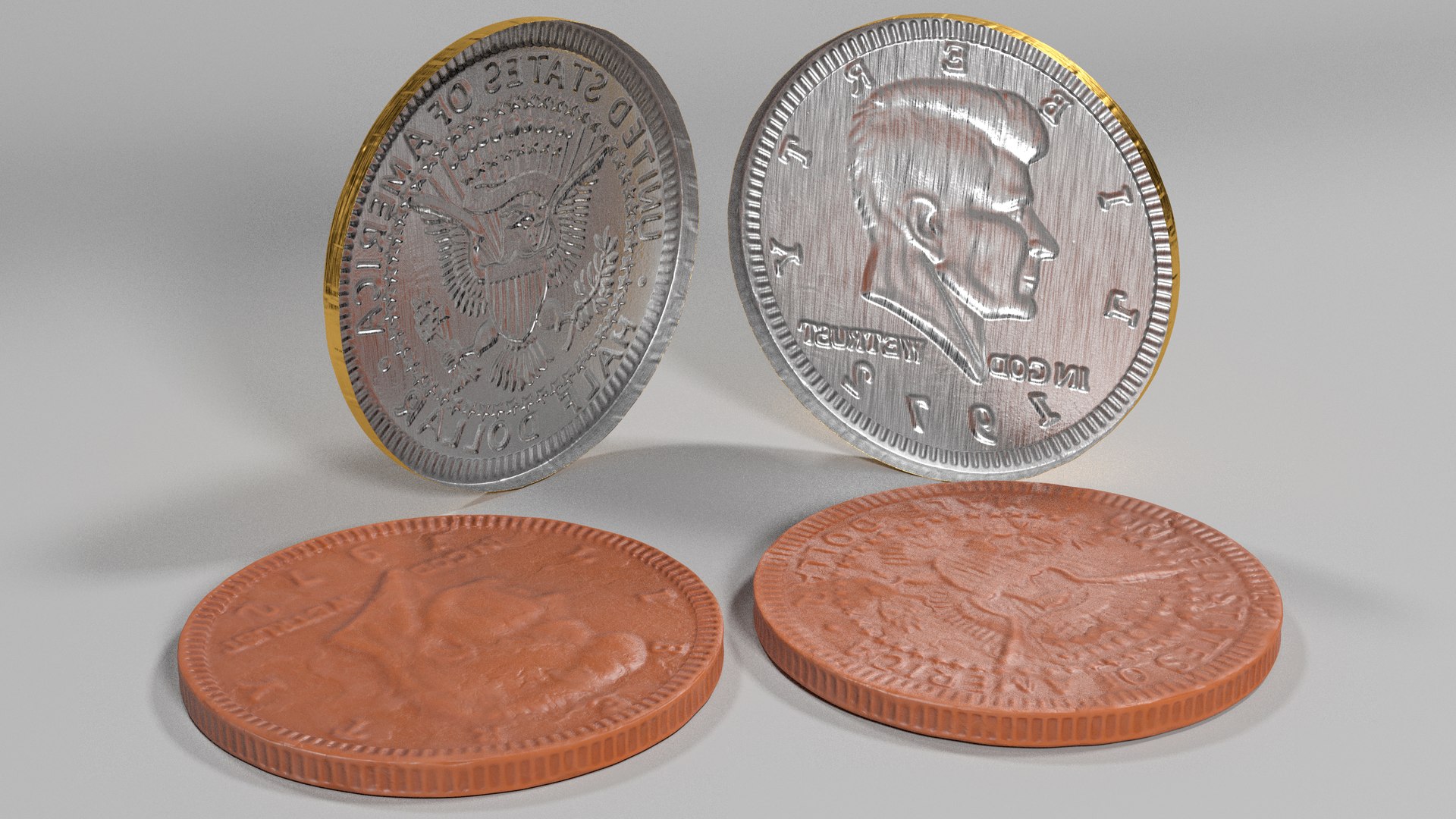 Milk Chocolate Coin With Golden Foil Wrapper 3D Model - TurboSquid 2101470