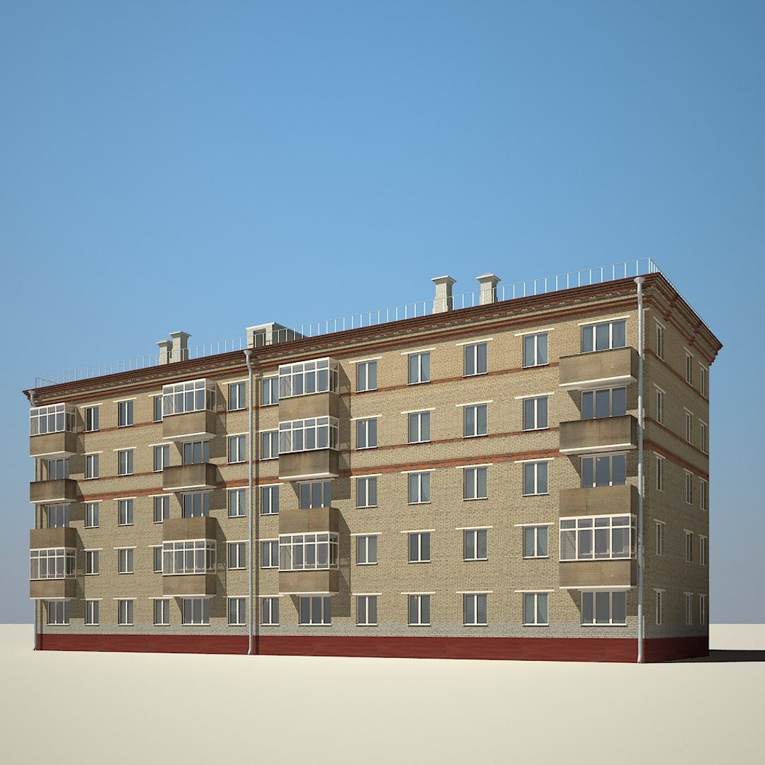 3d Model Outdoor Brick Building