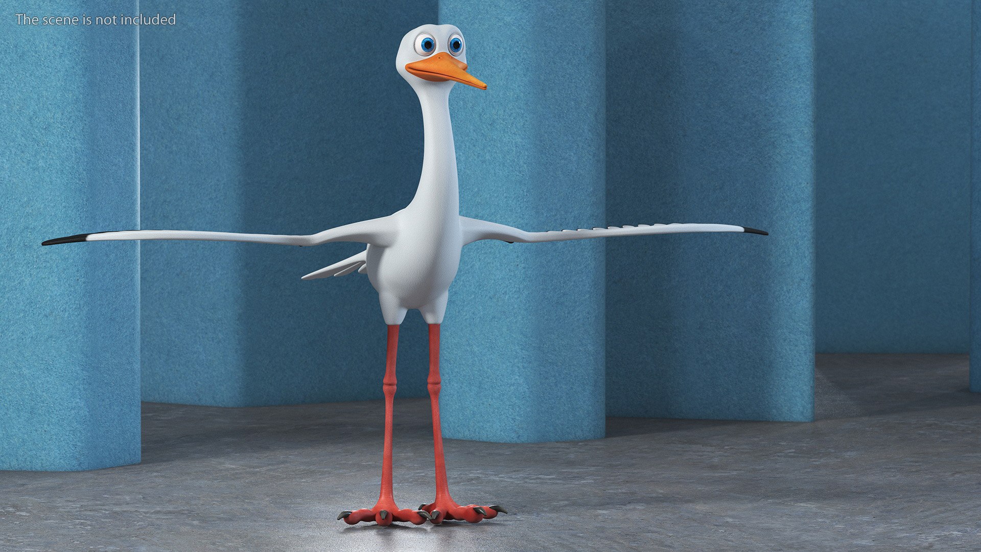 3D Cartoon Stork Rigged - TurboSquid 2086186