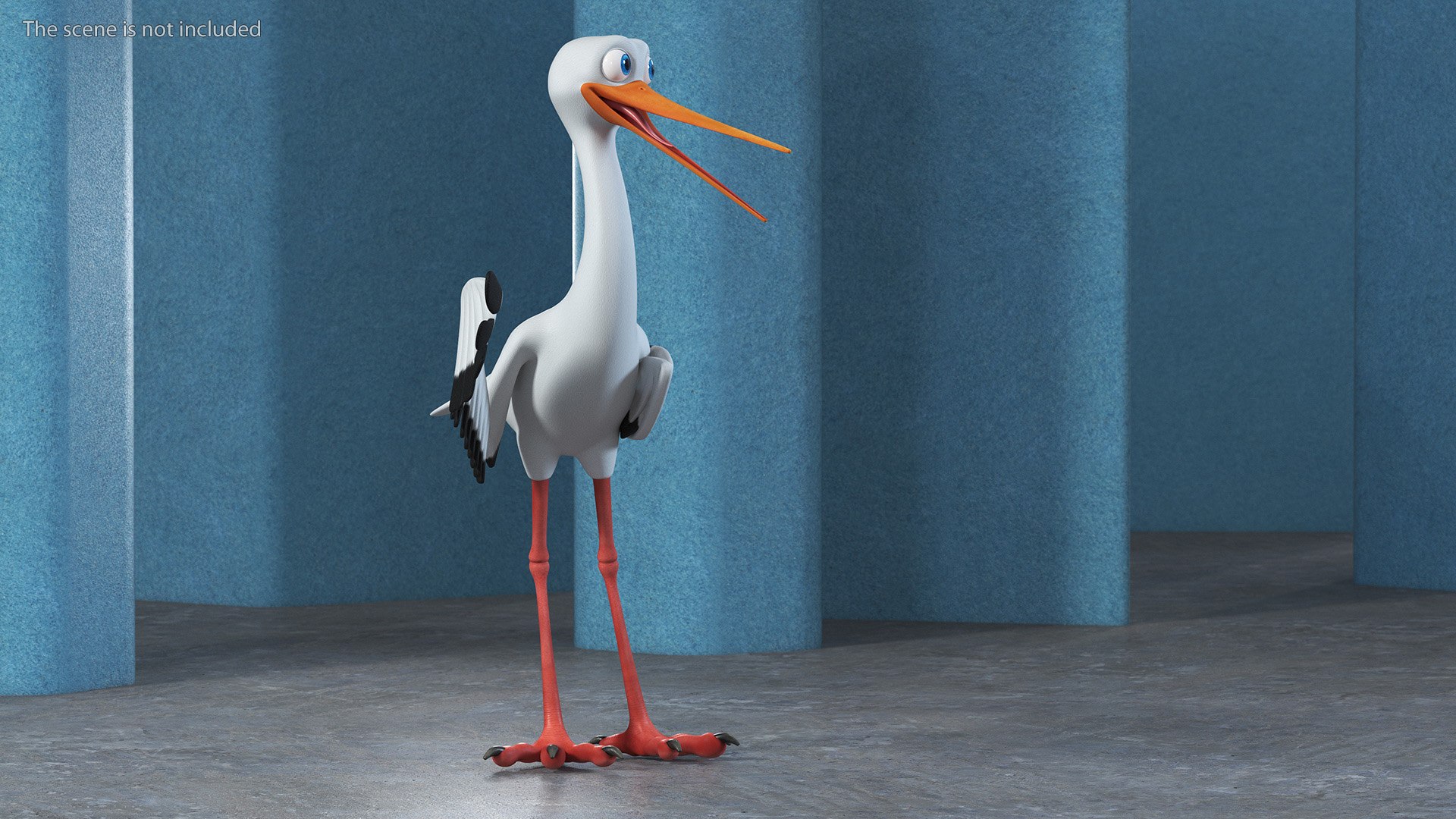 3D Cartoon Stork Rigged - TurboSquid 2086186