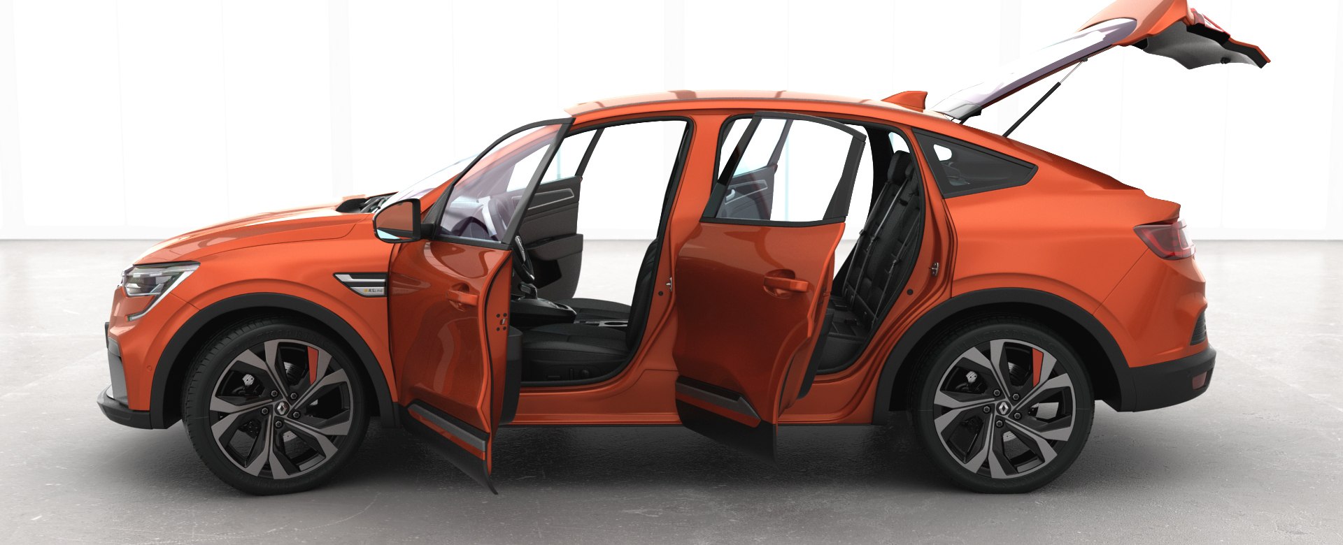 Renault Arkana 2022 Opening doors and trunk 3D - TurboSquid 1783292