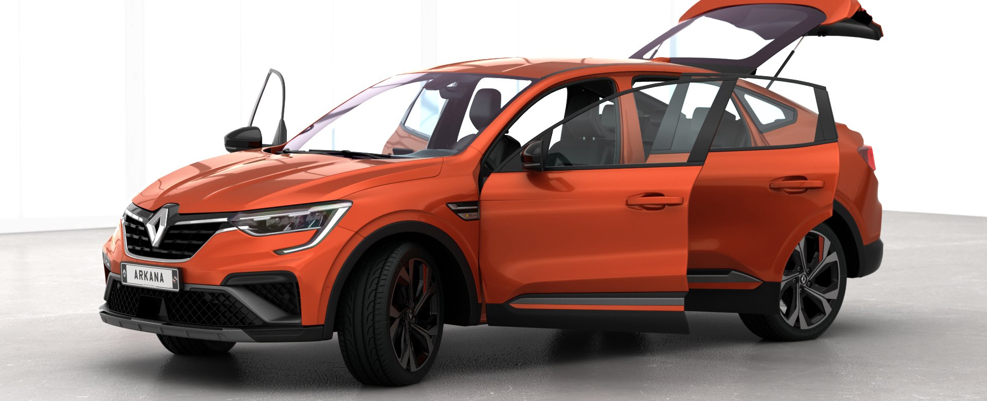 Renault Arkana 2022 Opening doors and trunk 3D - TurboSquid 1783292
