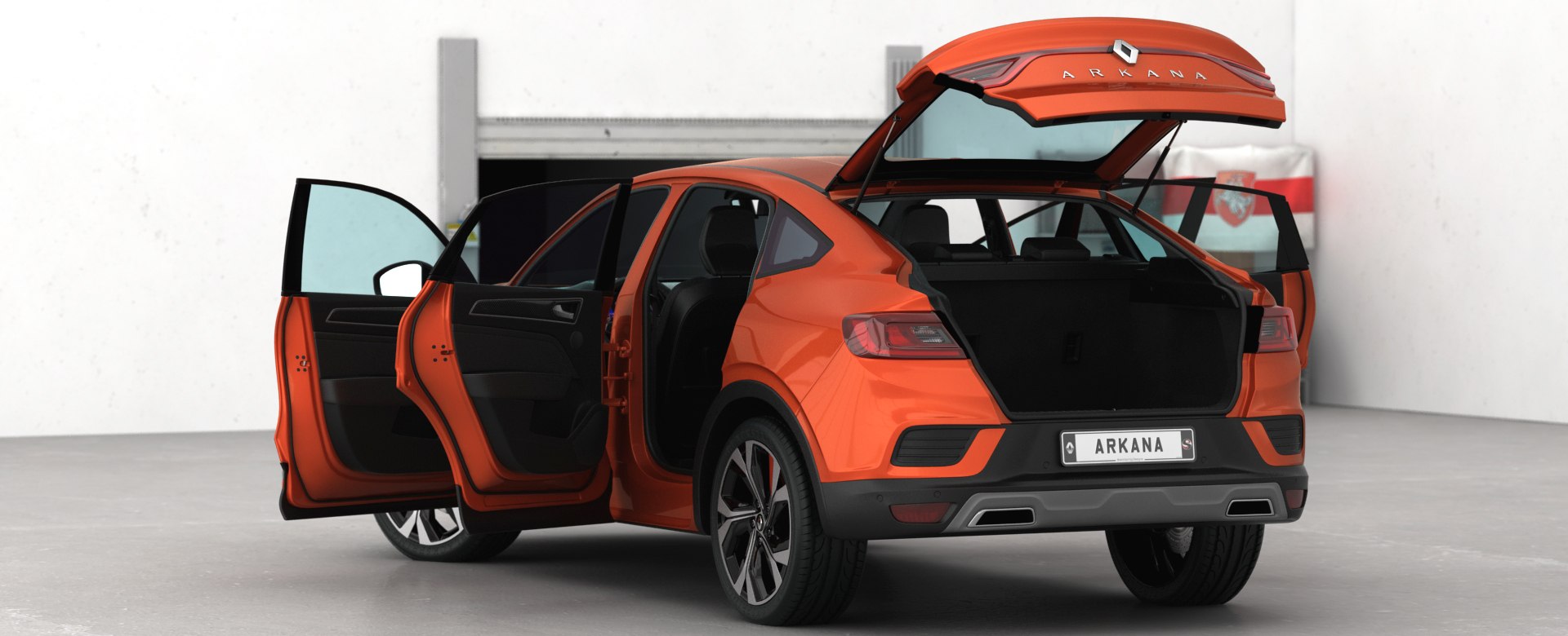 Renault Arkana 2022 Opening doors and trunk 3D - TurboSquid 1783292