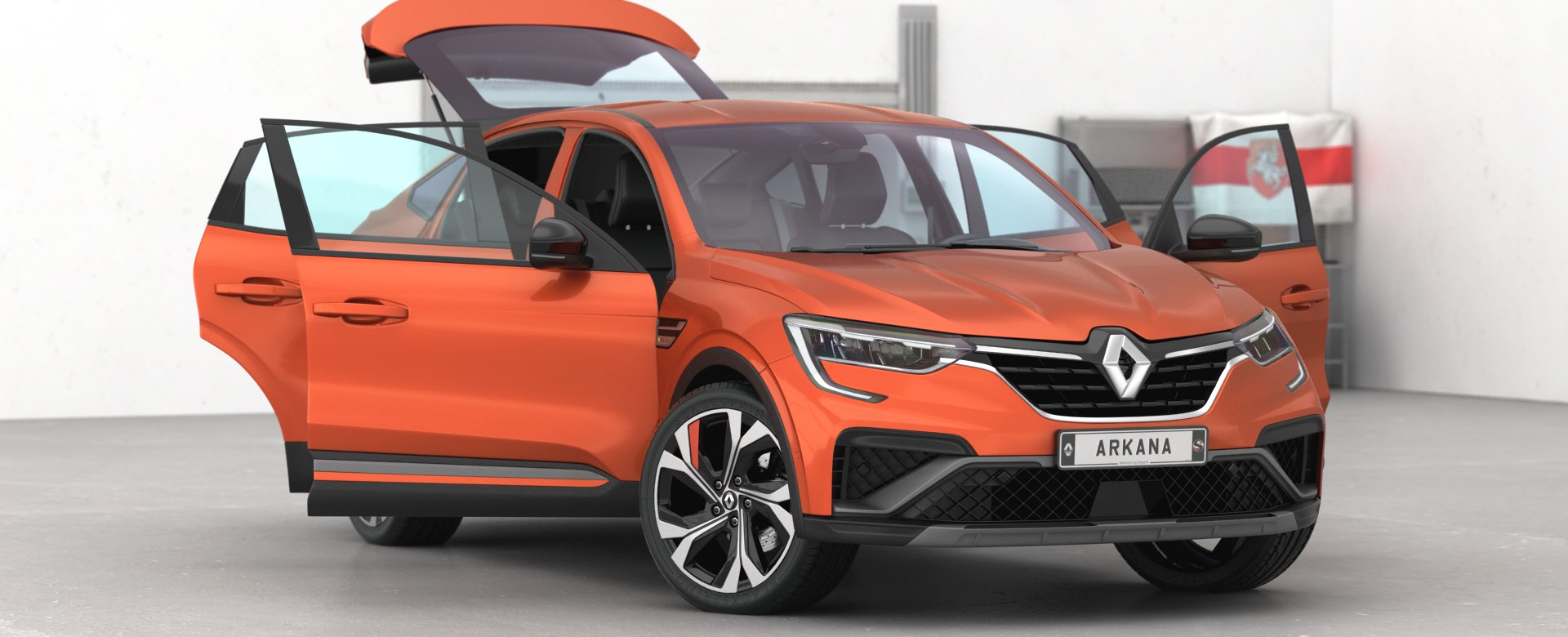 Renault Arkana 2022 Opening doors and trunk 3D - TurboSquid 1783292