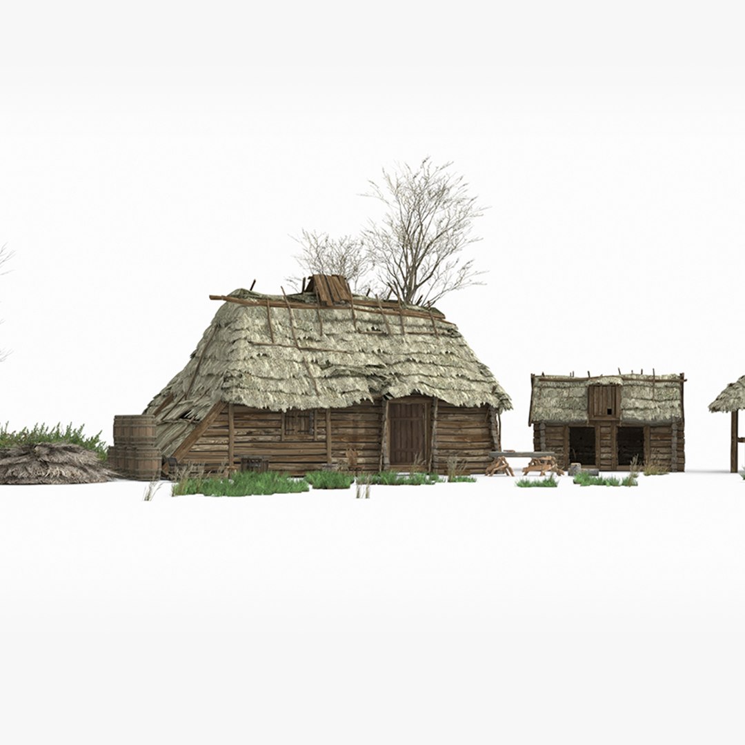 Medieval architecture ancient thatched cottages3Dモデル - TurboSquid 1945755