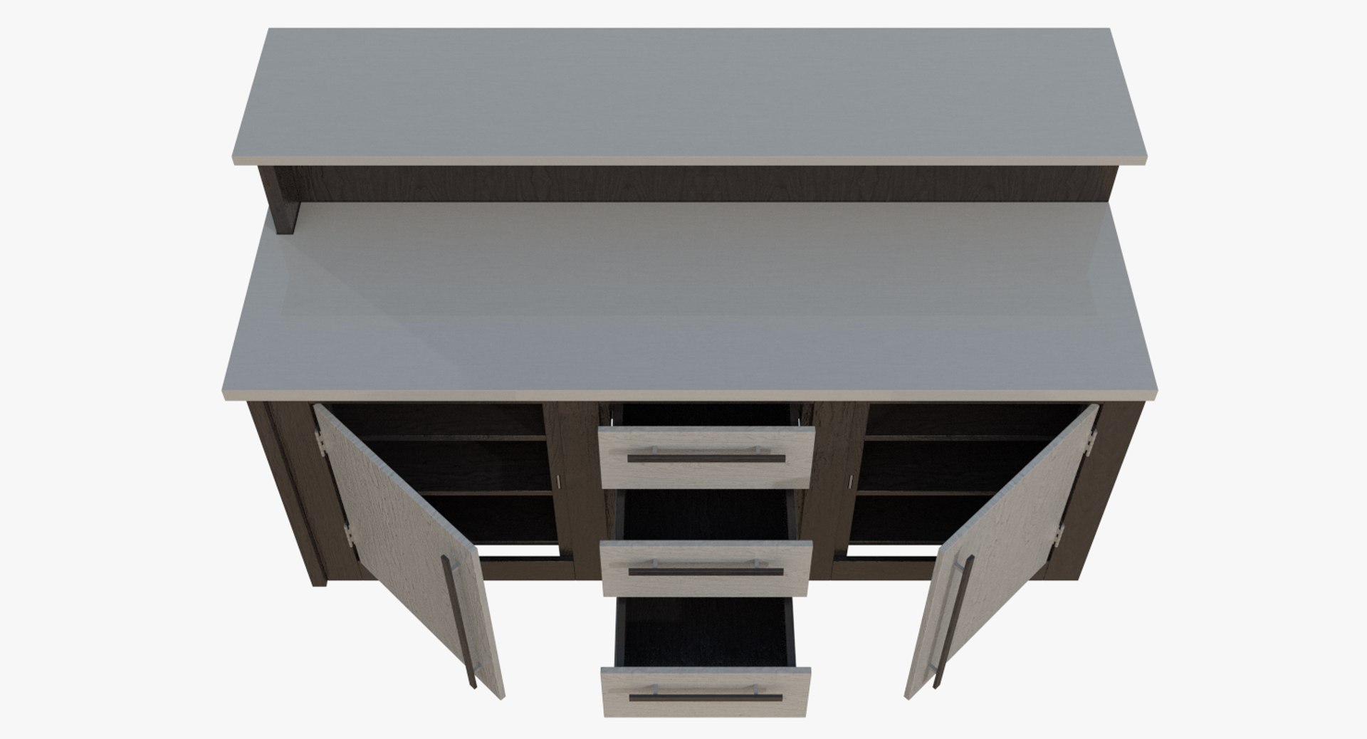 Interactive Kitchen Bar Counter 3d Obj