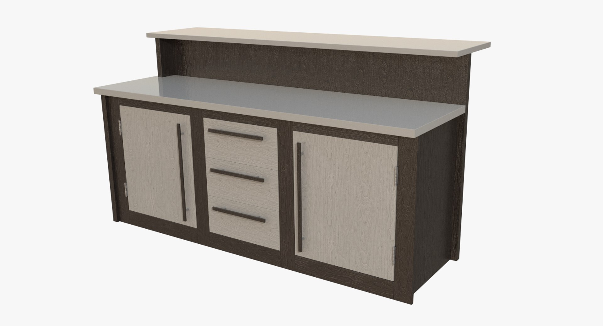 Interactive Kitchen Bar Counter 3d Obj