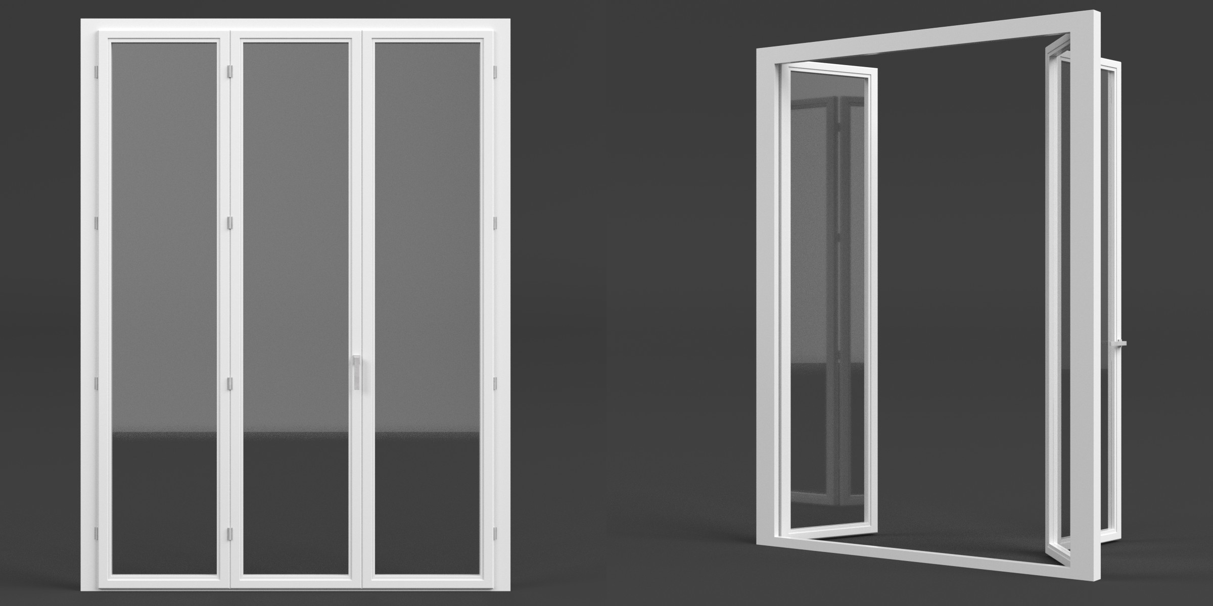 3D Triple French window - TurboSquid 1810997