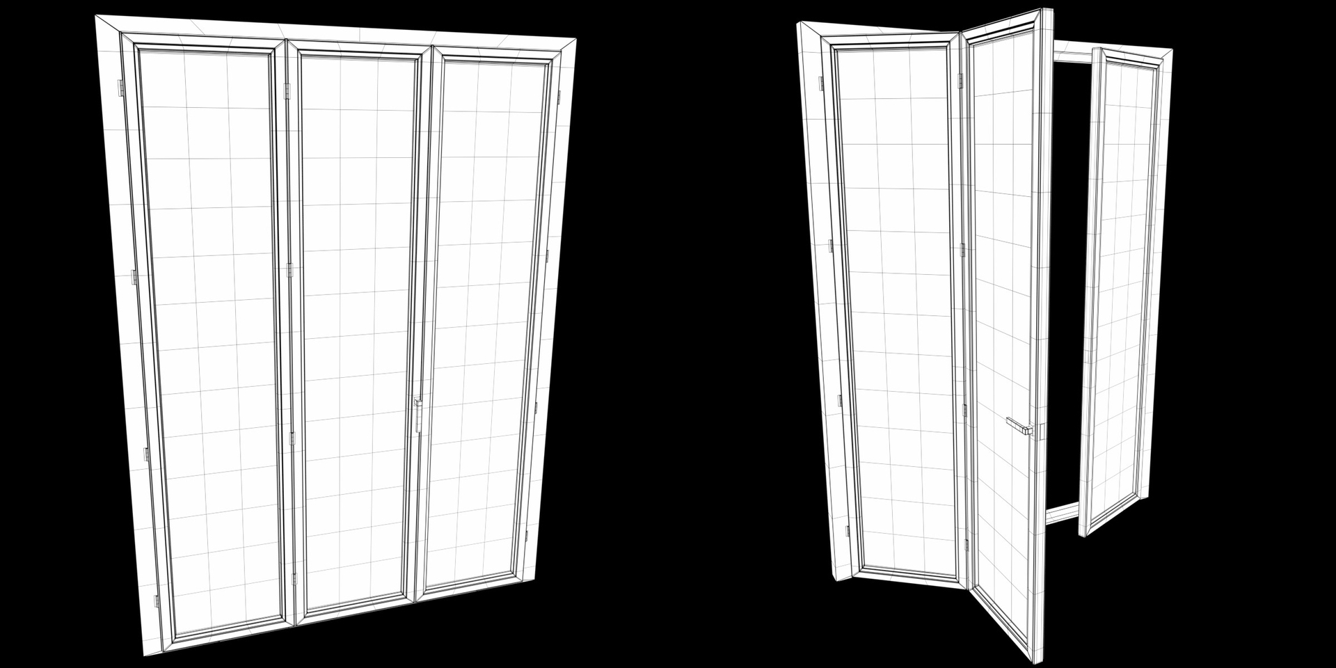 3D Triple French window - TurboSquid 1810997