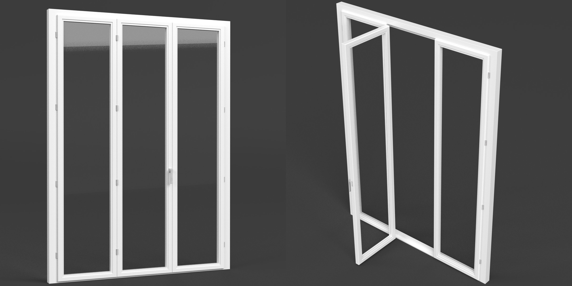3D Triple French window - TurboSquid 1810997