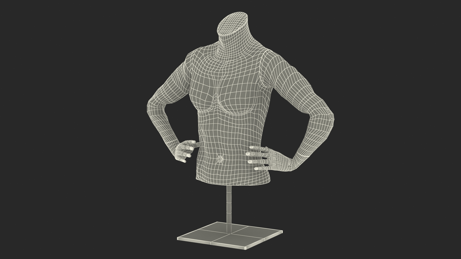 3D Model Female Torso Sports Mannequin Black - TurboSquid 2105608