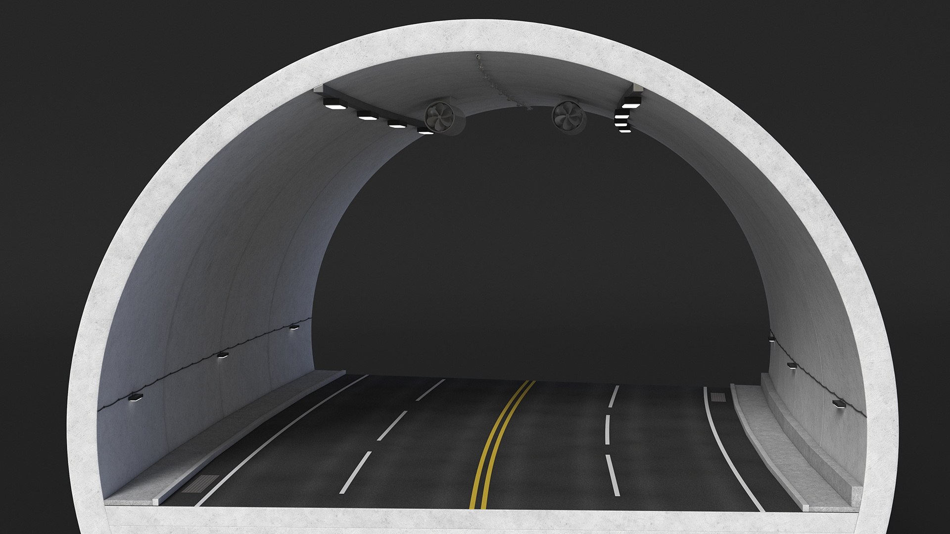 3D Car Tunnel Cross Section Bend Model - TurboSquid 2274917