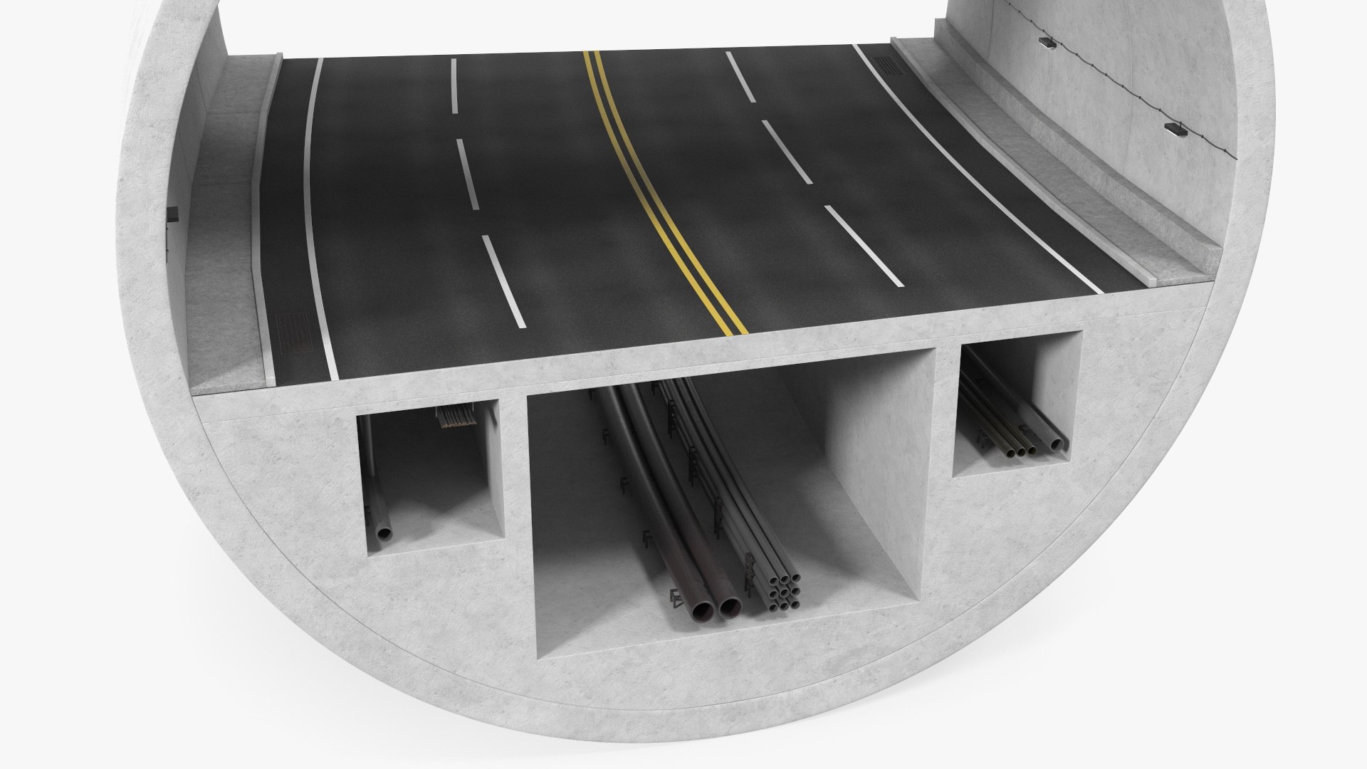 3D Car Tunnel Cross Section Bend Model - TurboSquid 2274917