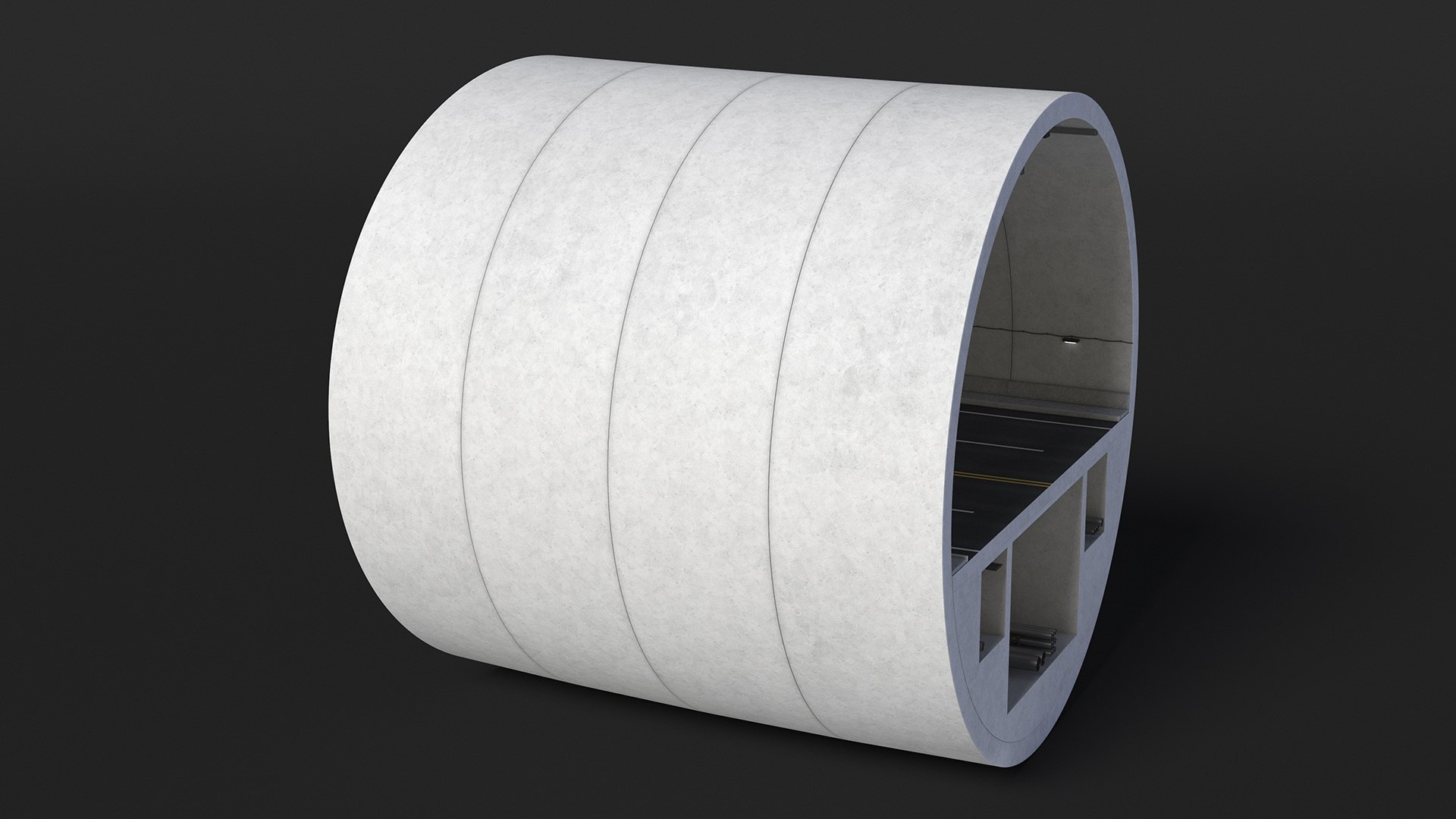 3D Car Tunnel Cross Section Bend Model - TurboSquid 2274917