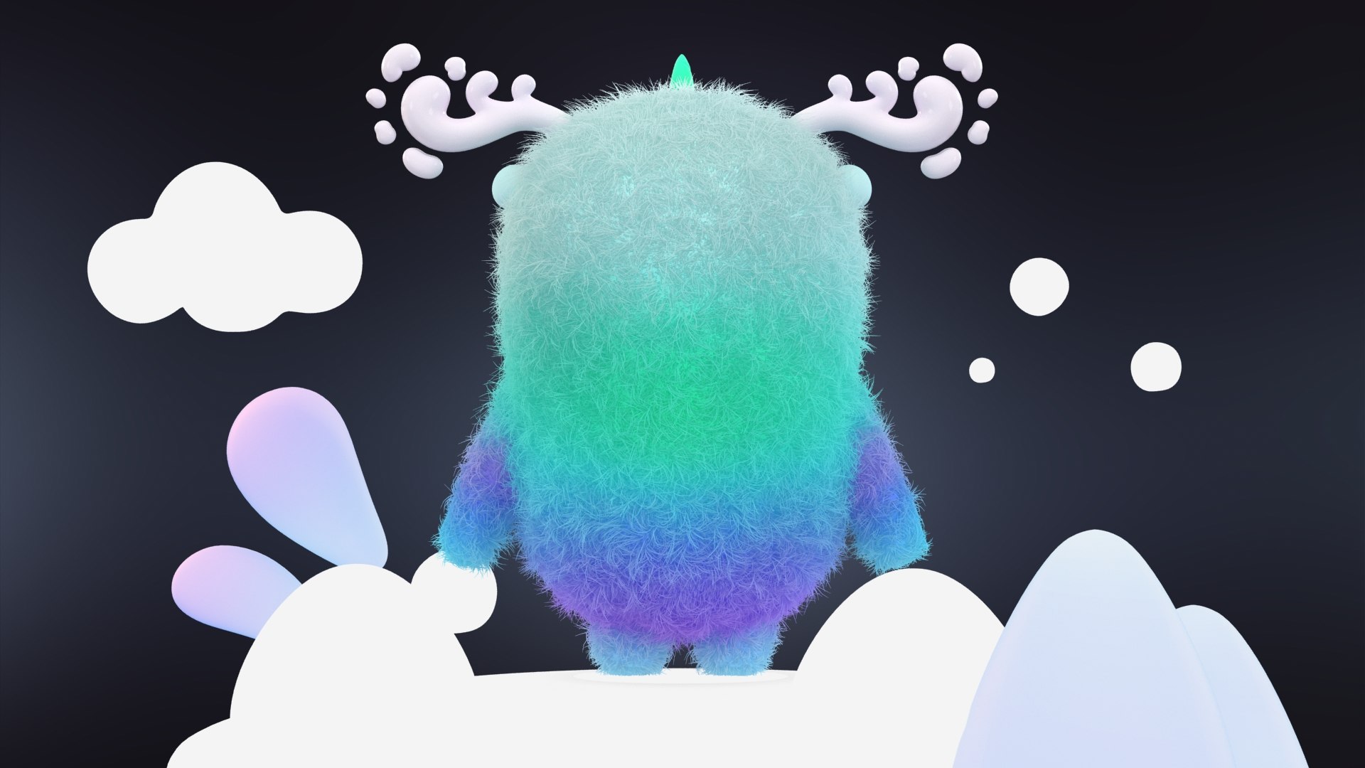 Cute cartoon monster fur 3D model - TurboSquid 1633686