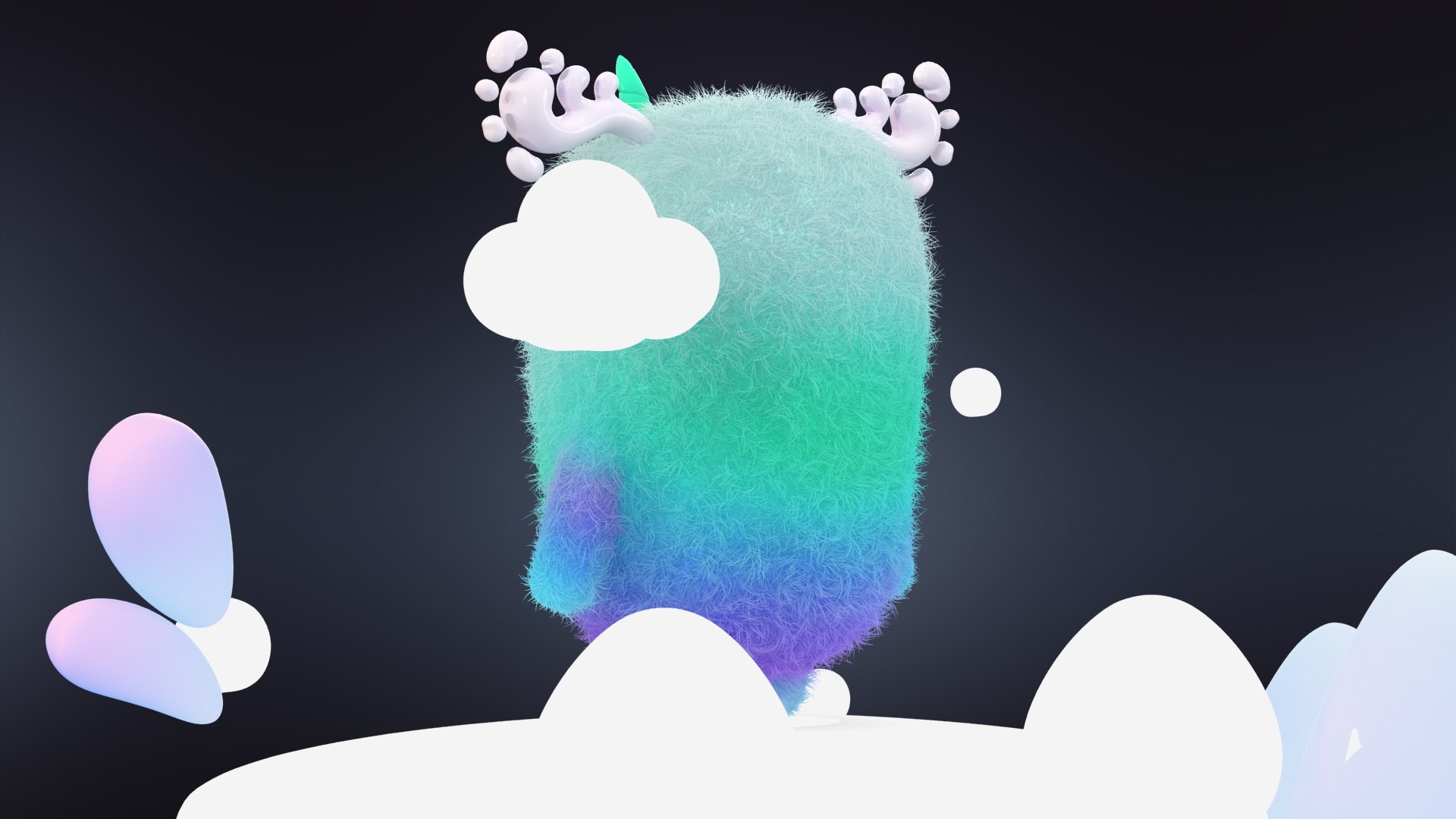 Cute cartoon monster fur 3D model - TurboSquid 1633686