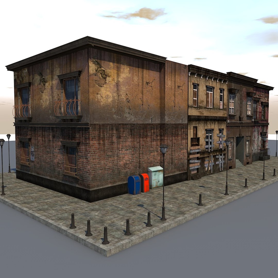Street Buildings 3d 3ds