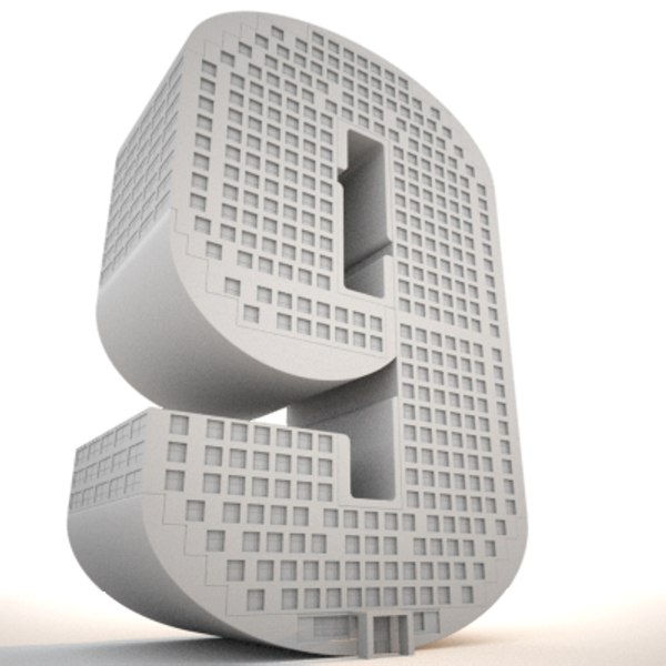 3d model building shape number 9