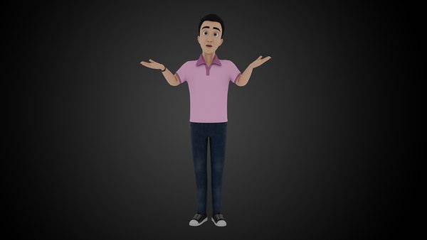 modelo 3d Dibujos animados amañado hombre común Jude - TurboSquid 2247336