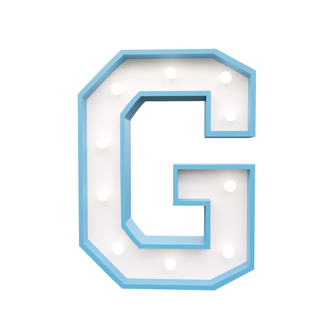 3D Model Marquee Letter G Glow Sign 3dmodel - TurboSquid 1975423