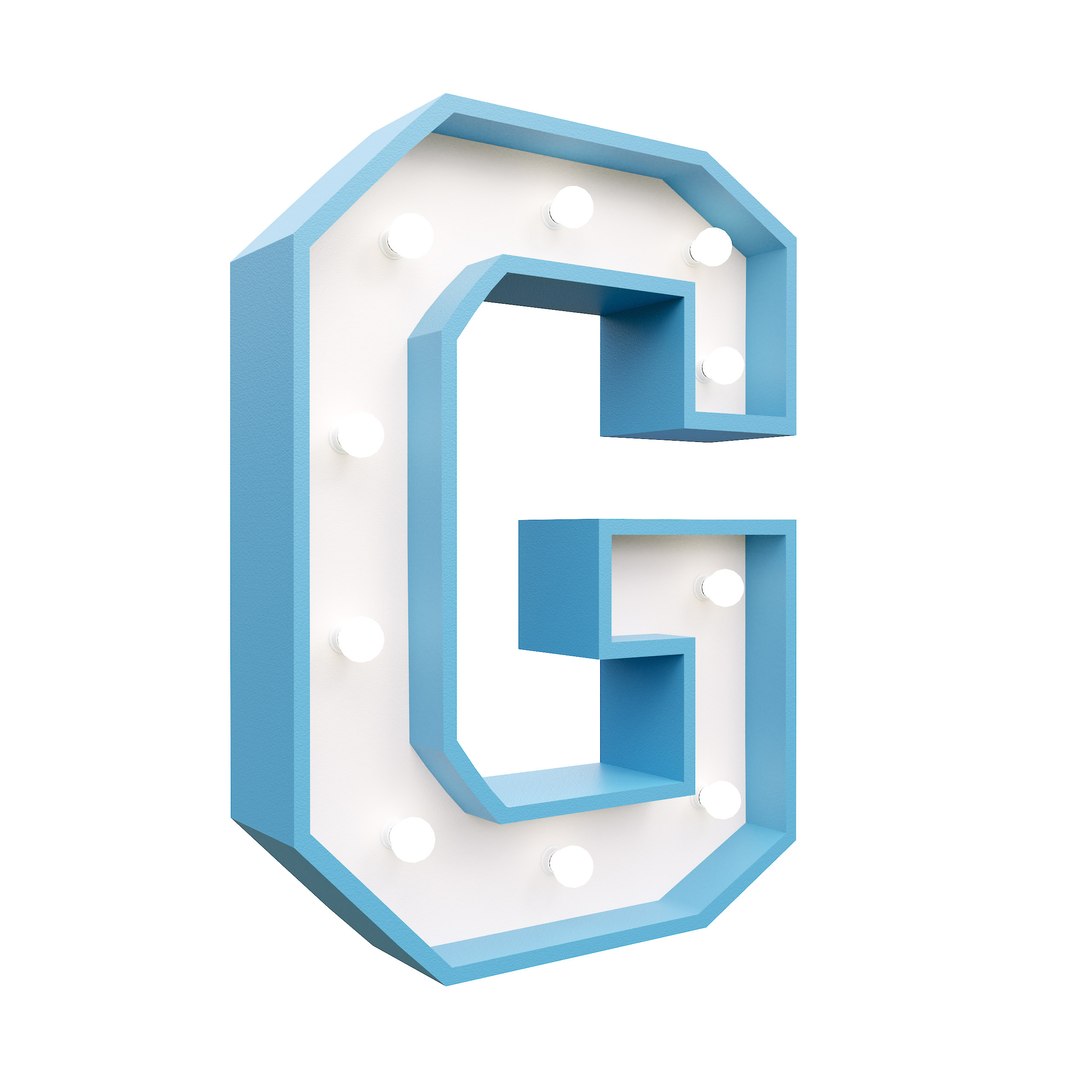 3D Model Marquee Letter G Glow Sign 3dmodel - TurboSquid 1975423