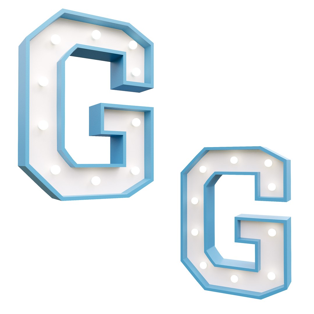 3D Model Marquee Letter G Glow Sign 3dmodel - TurboSquid 1975423