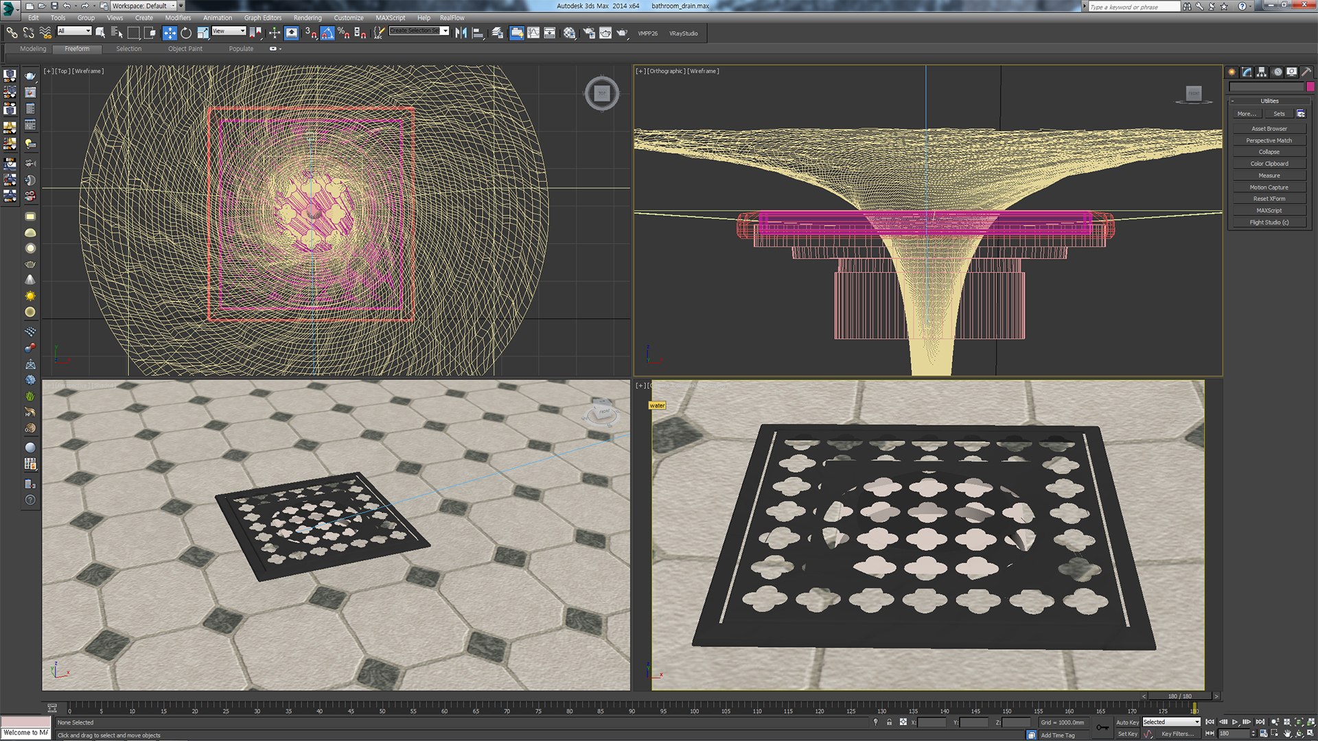 Bathroom Water Drain 3d Model