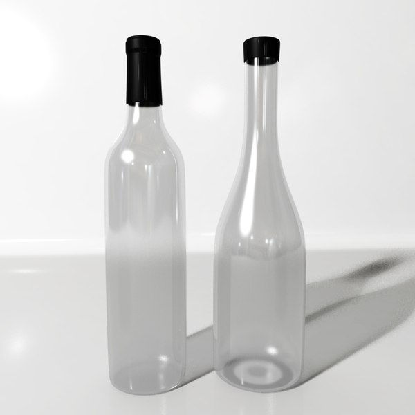 3D Maya Wine Bottle Glass