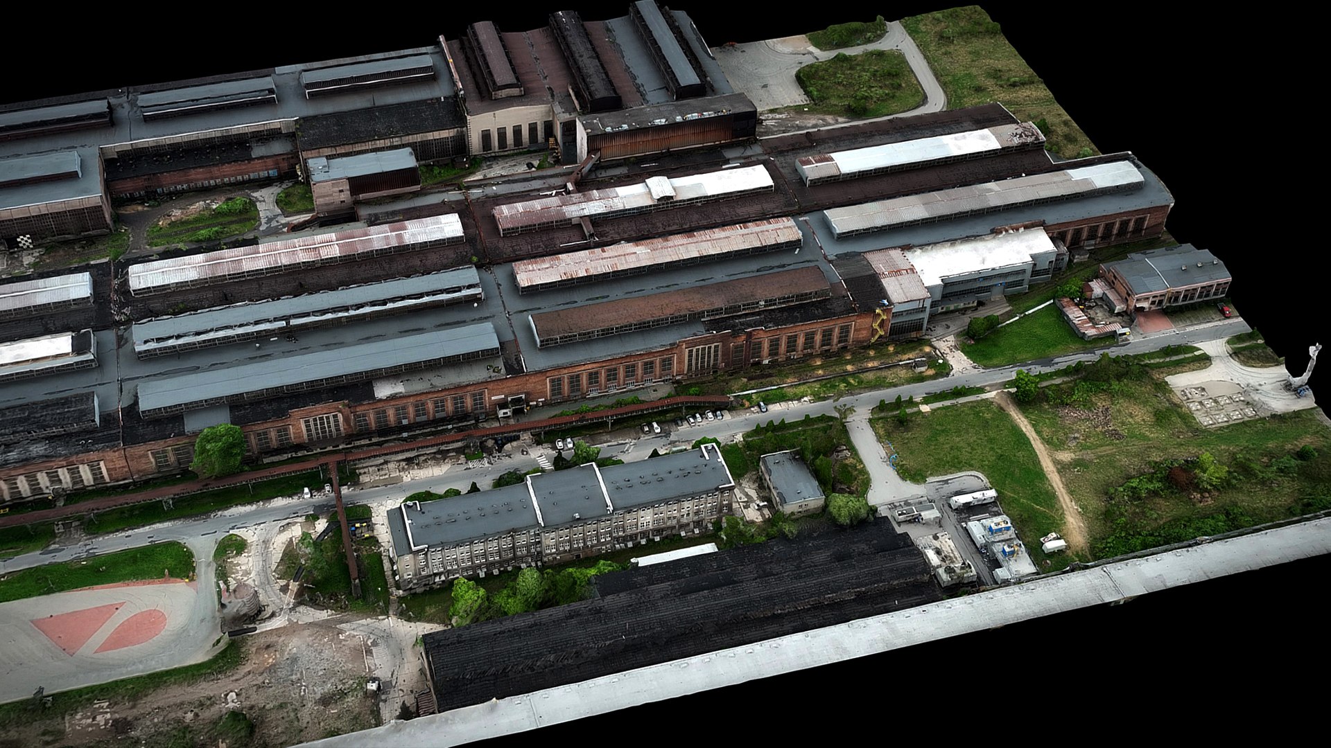 Ironworks Factory Plant Industrial Area Roofs Dronescan Model ...