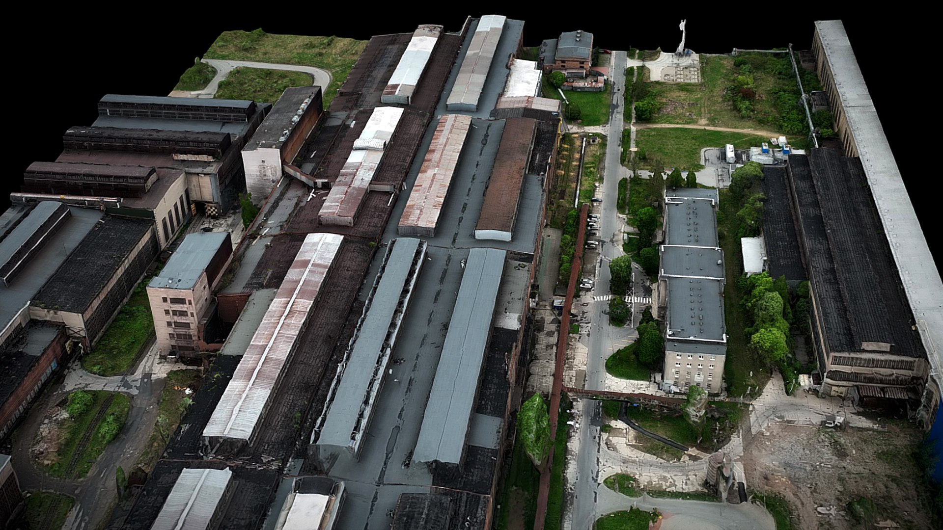 Ironworks Factory Plant Industrial Area Roofs Dronescan Model ...
