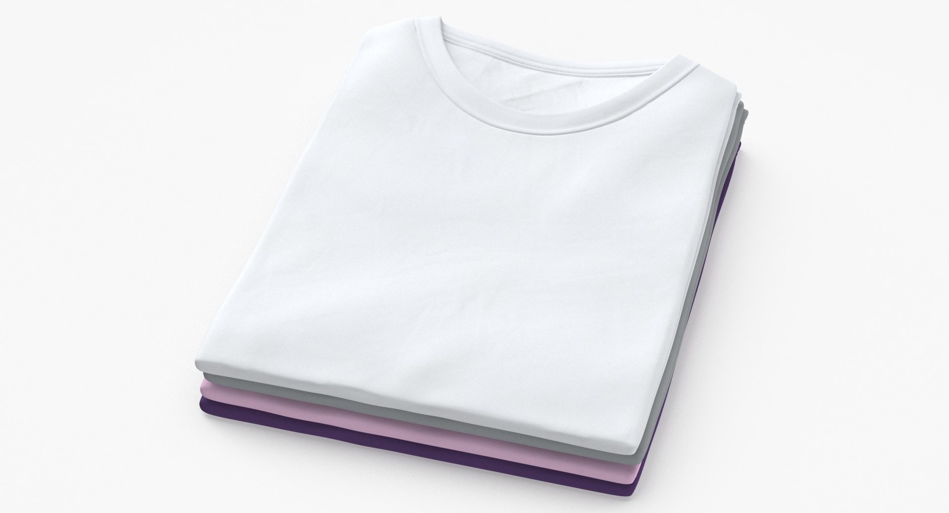 3D Female Crew Neck Folded Stacked Color Variations 04 - TurboSquid 1781384