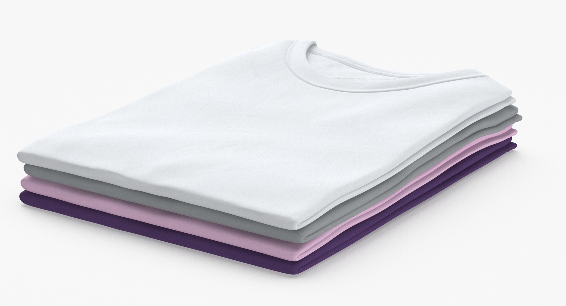 3D Female Crew Neck Folded Stacked Color Variations 04 - TurboSquid 1781384