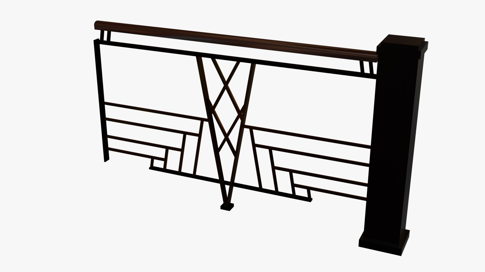 Art Deco Railing And Column Model - TurboSquid 2180265