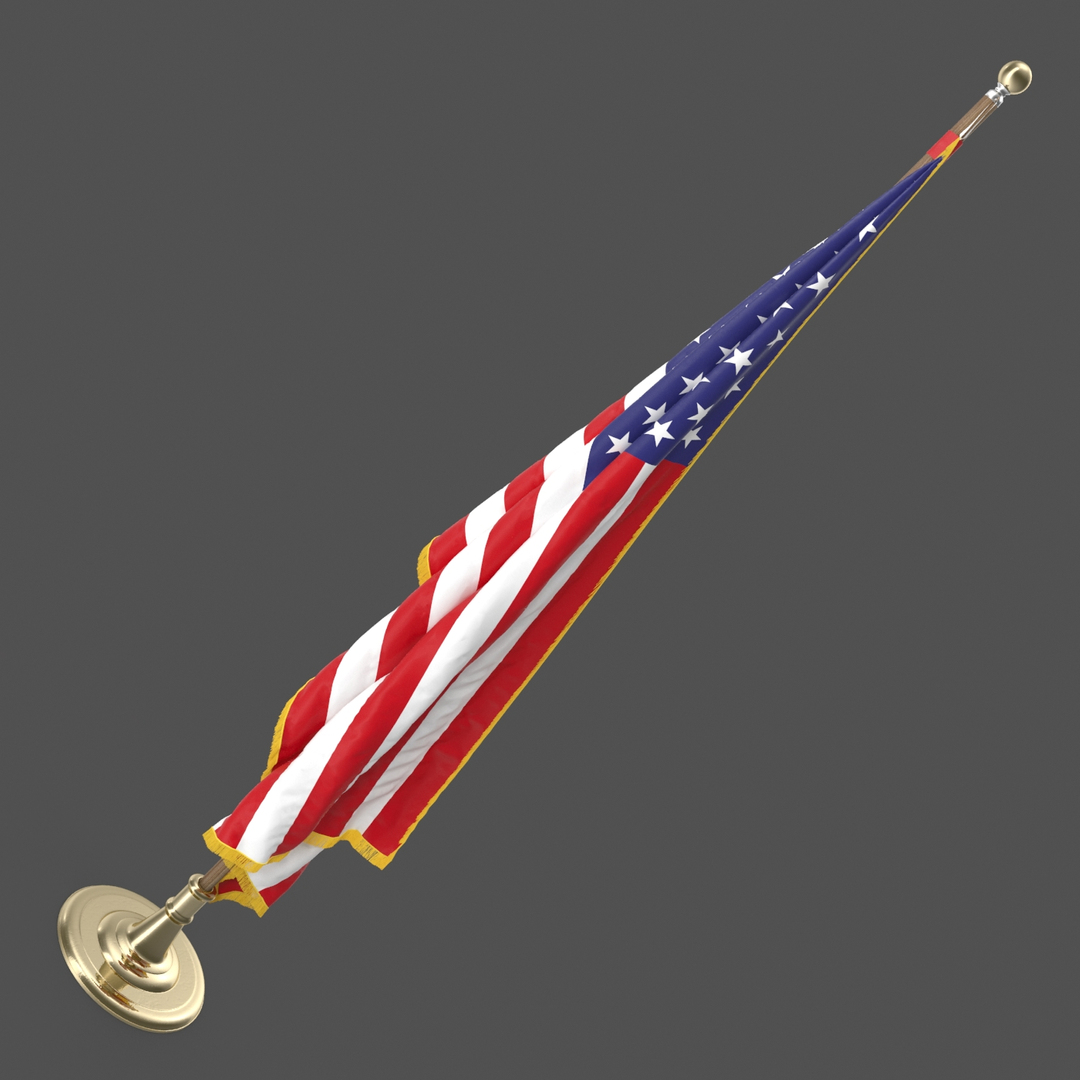 3D Oval Office Flags Usa Model - TurboSquid 1150413