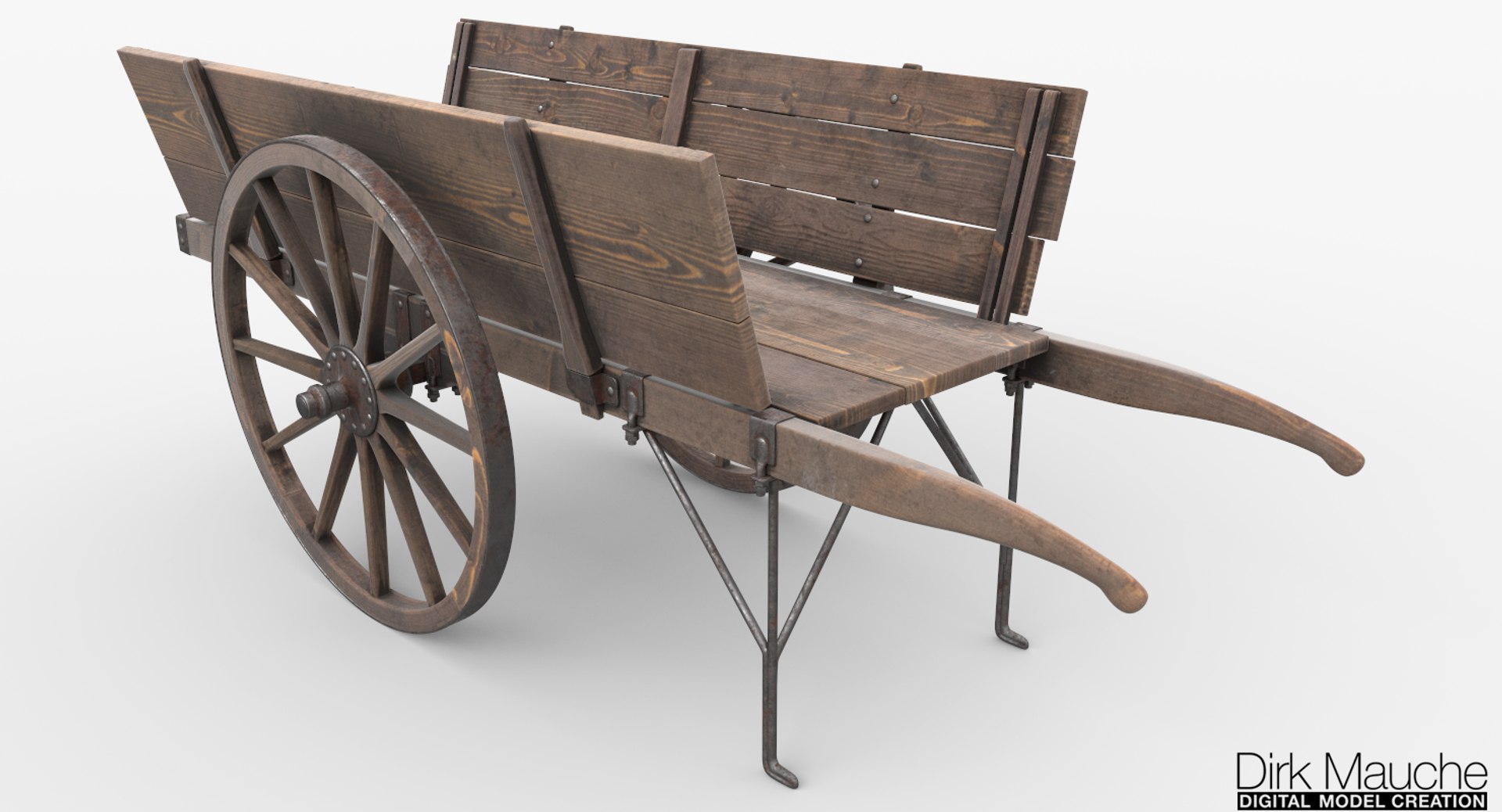 3d Wooden Cart Model