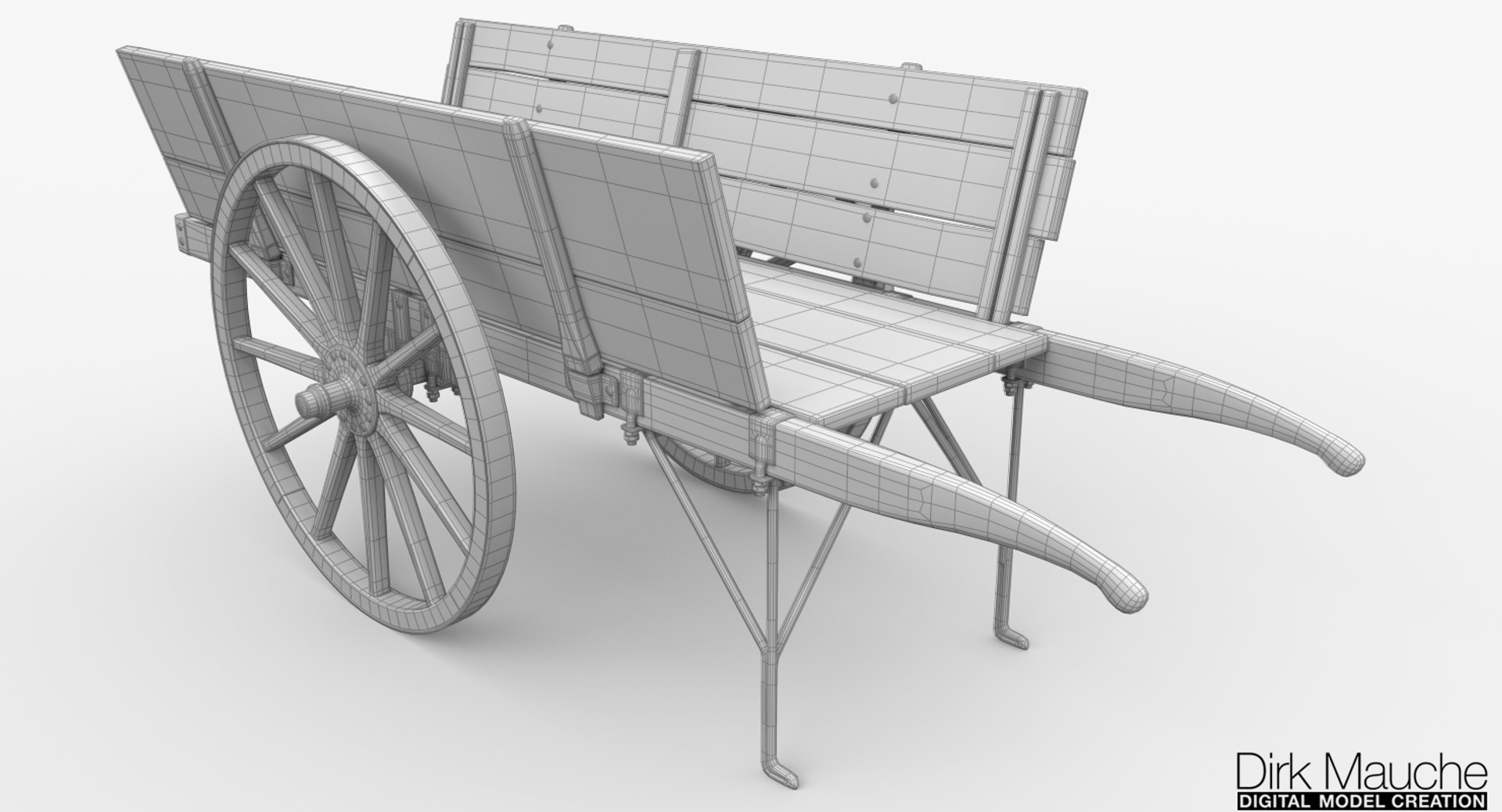 3d Wooden Cart Model