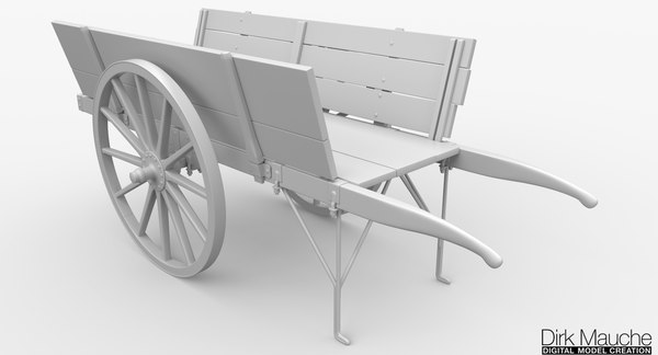 3d wooden cart model