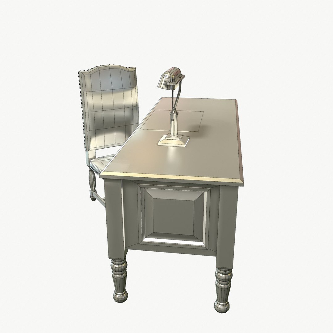 3D Writing Desk Chair Lamp 3D Interior Furniture - TurboSquid 2177246