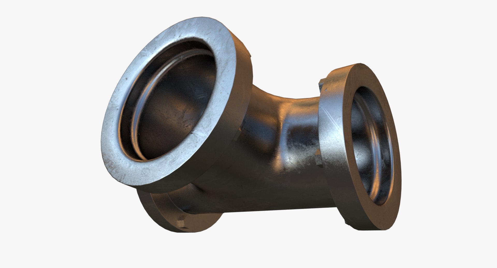3d model of steel t pipe