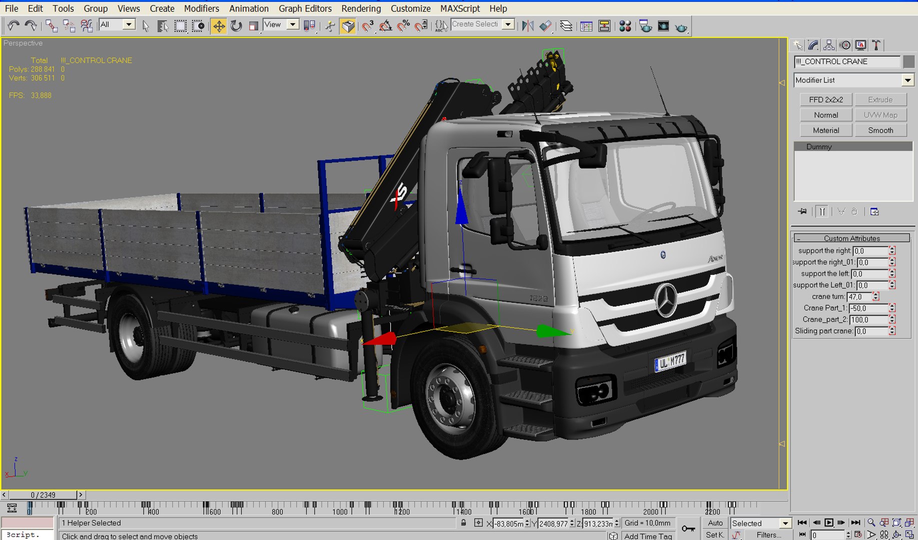 3d Model Of Mercedes Crane Truck
