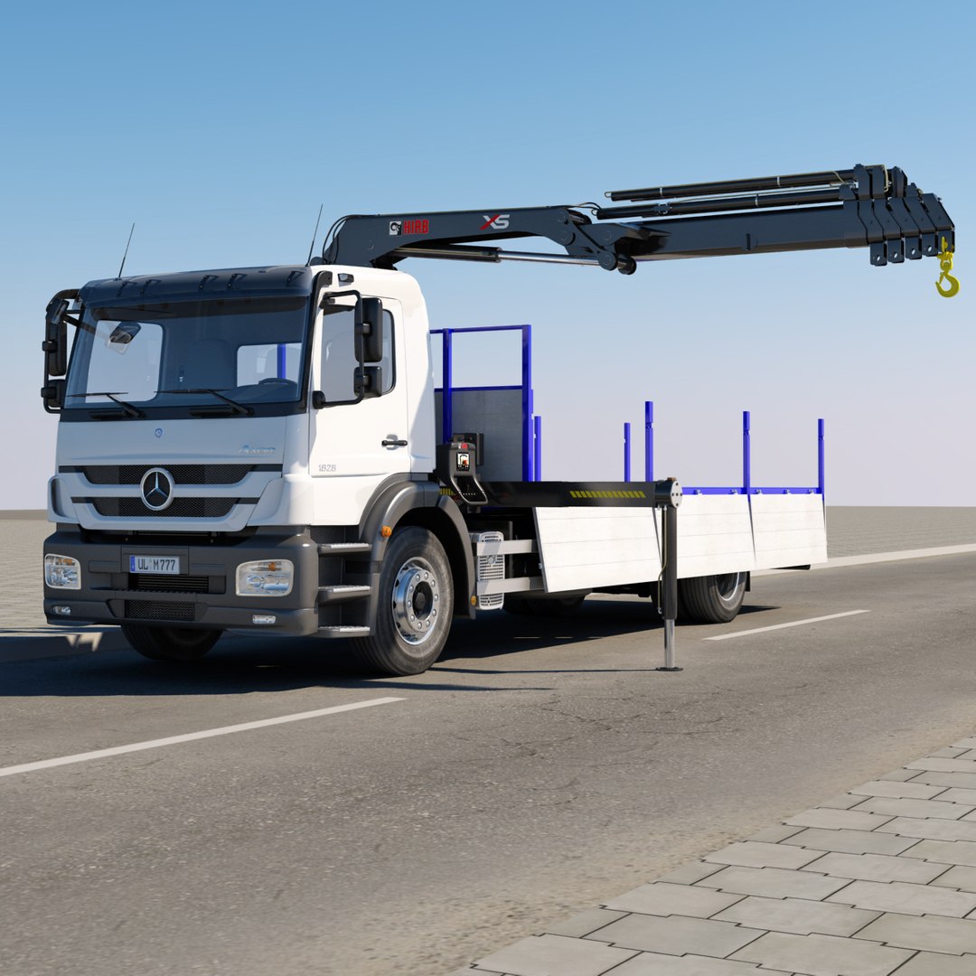 3d Model Of Mercedes Crane Truck