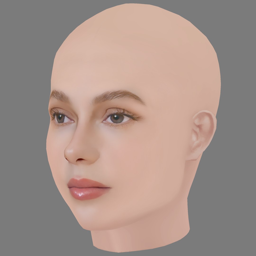 3D Model Hannah Dodd Head - No Hair - Low Poly Head For Game - TurboSquid 2373290