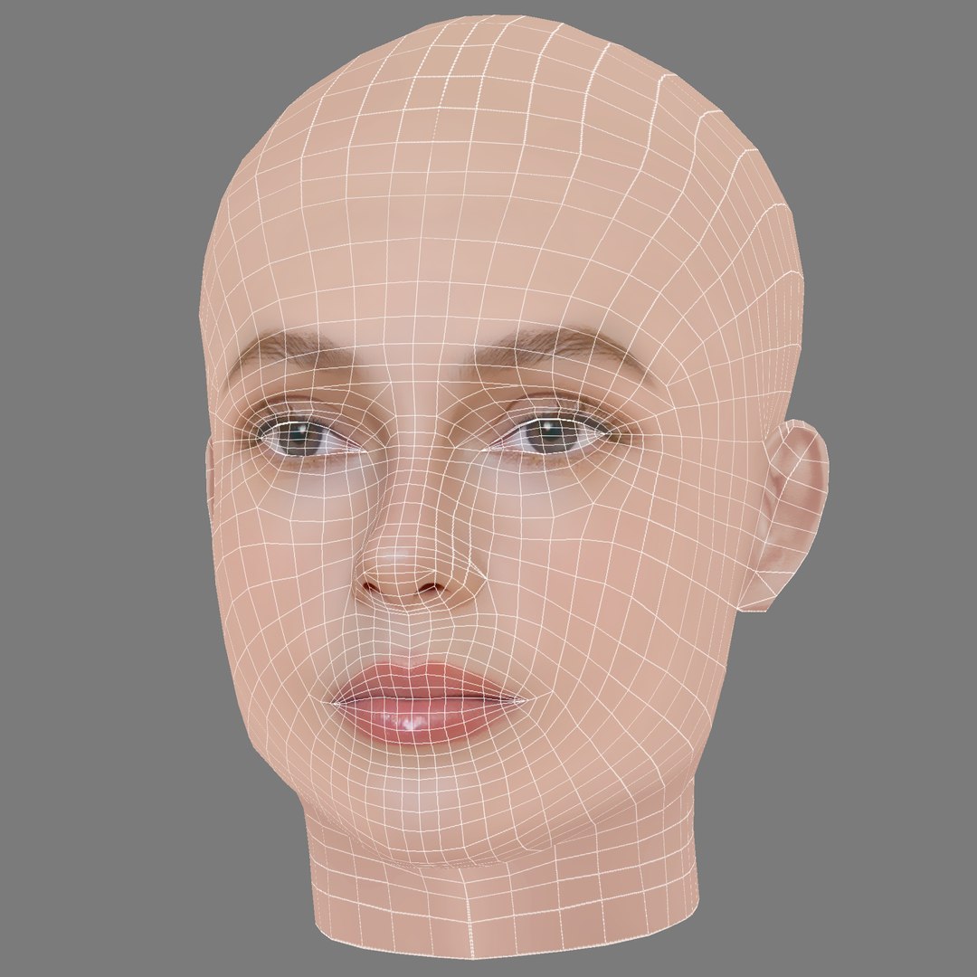 3D Model Hannah Dodd Head - No Hair - Low Poly Head For Game - TurboSquid 2373290