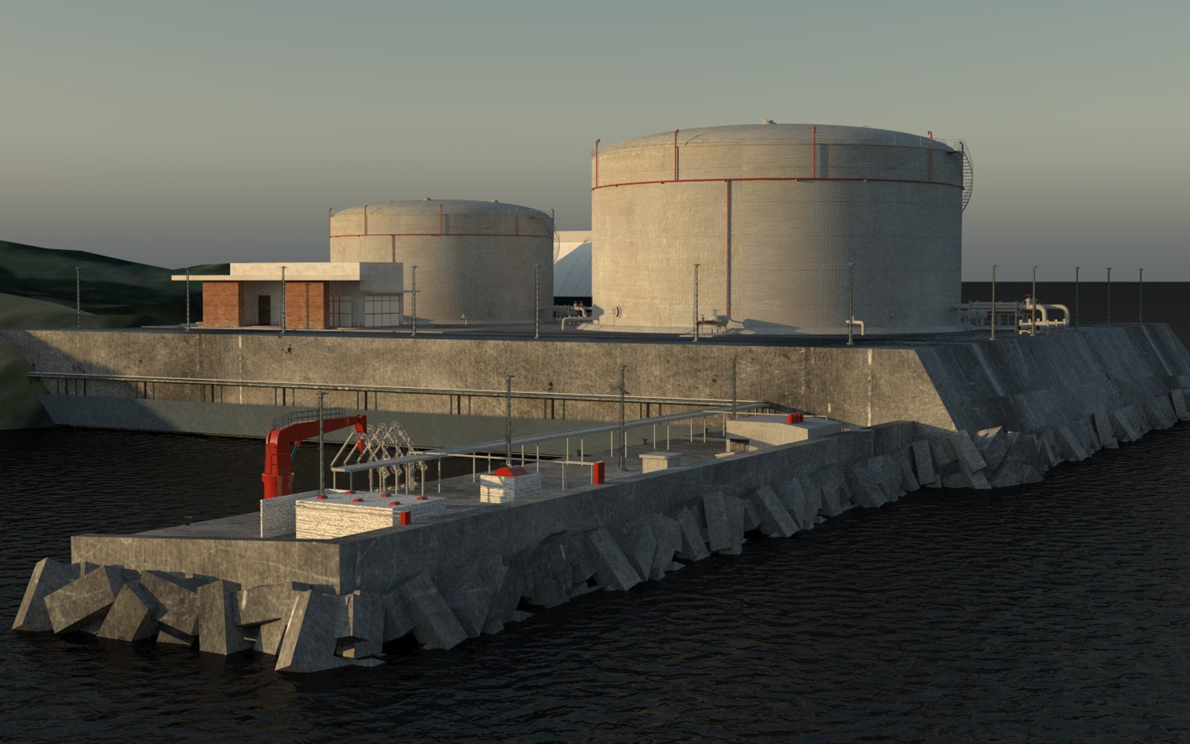 Lng Terminal Port Model - TurboSquid 1559217