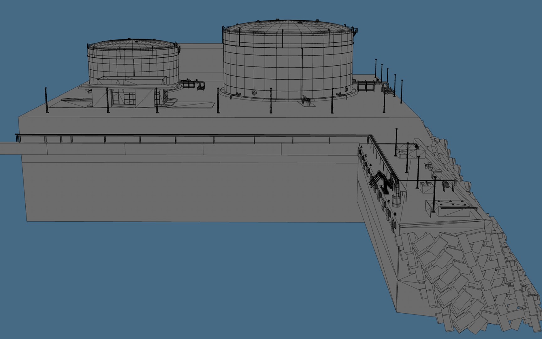 Lng Terminal Port Model - TurboSquid 1559217
