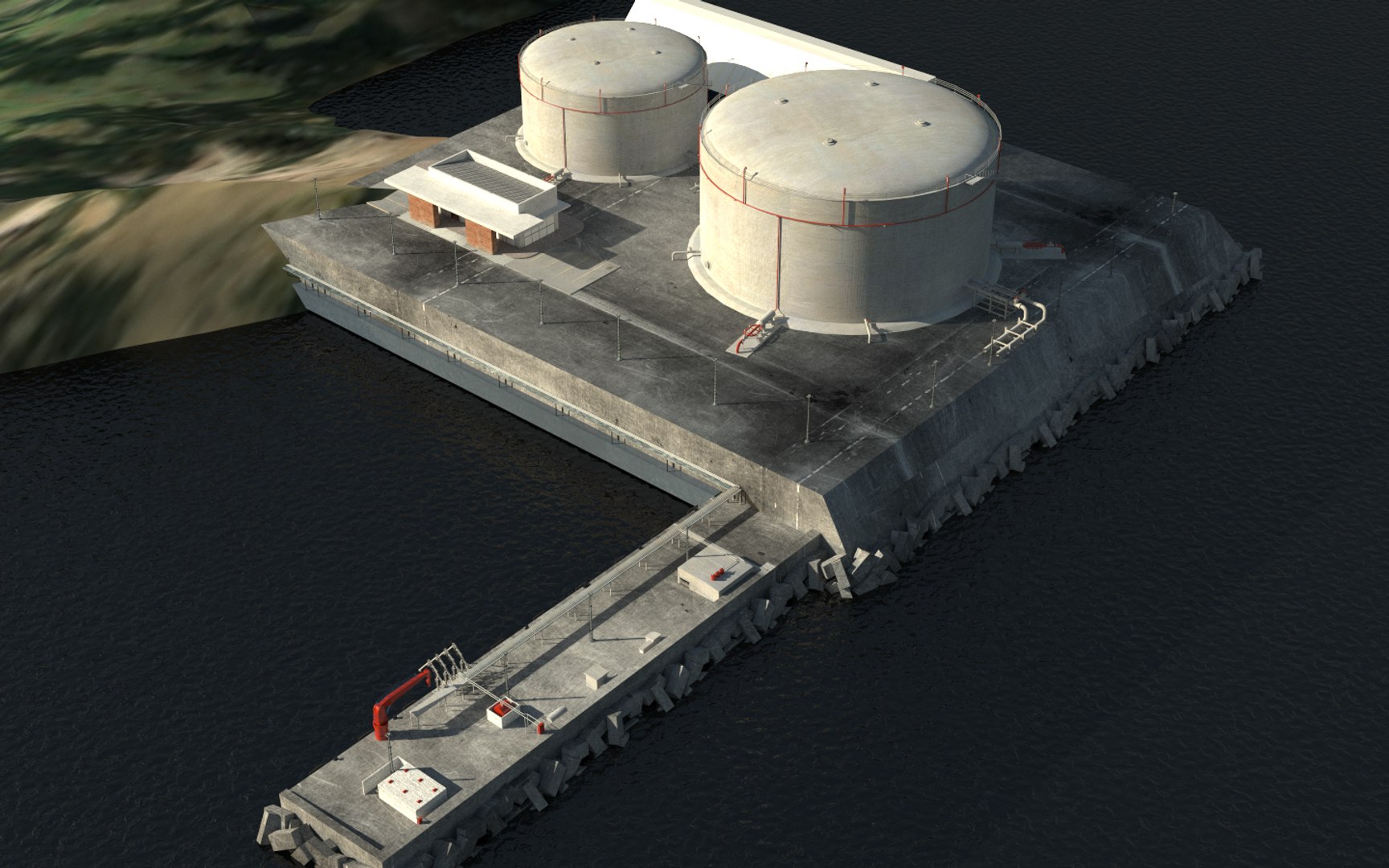 Lng Terminal Port Model - TurboSquid 1559217