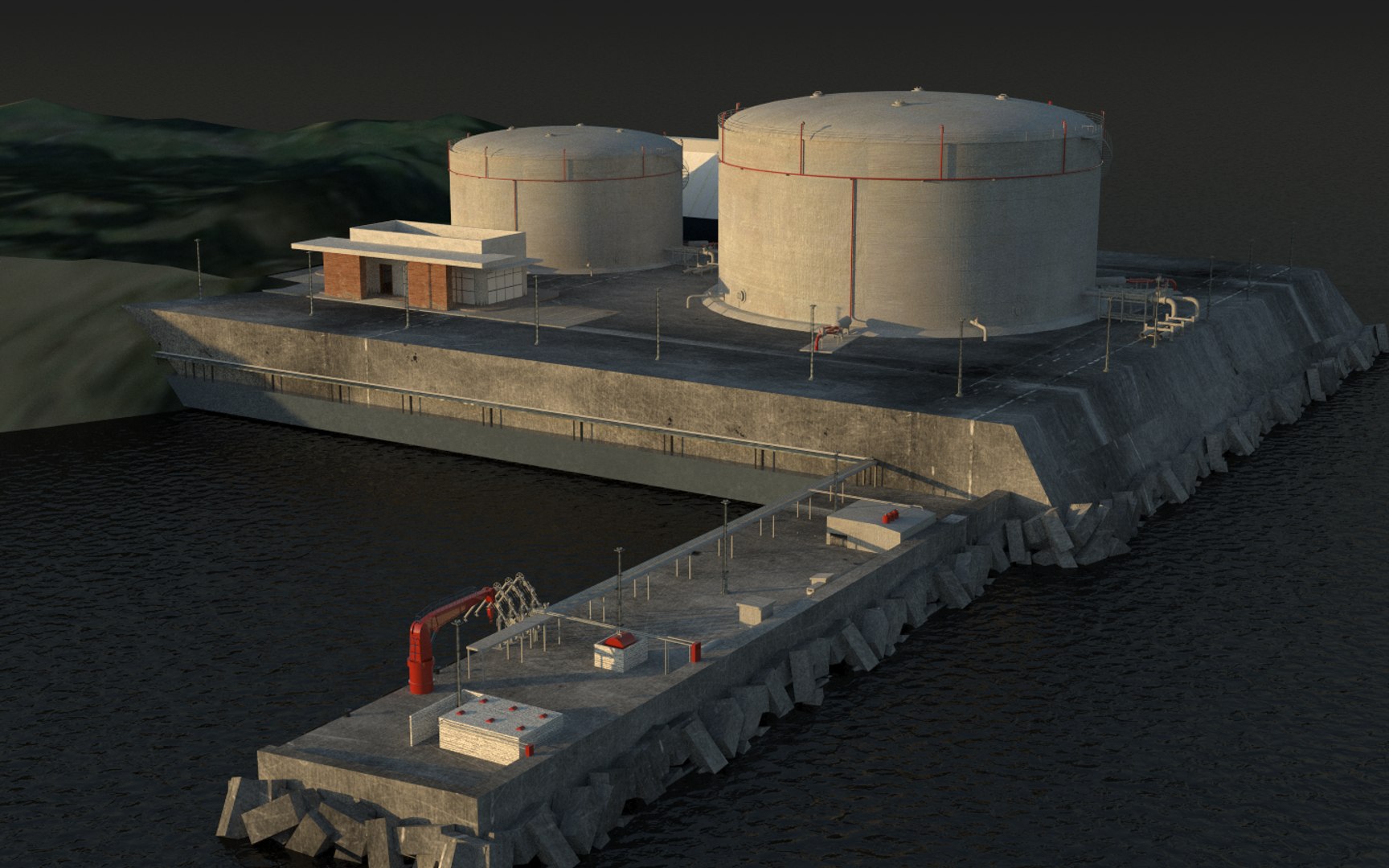 Lng Terminal Port Model - TurboSquid 1559217