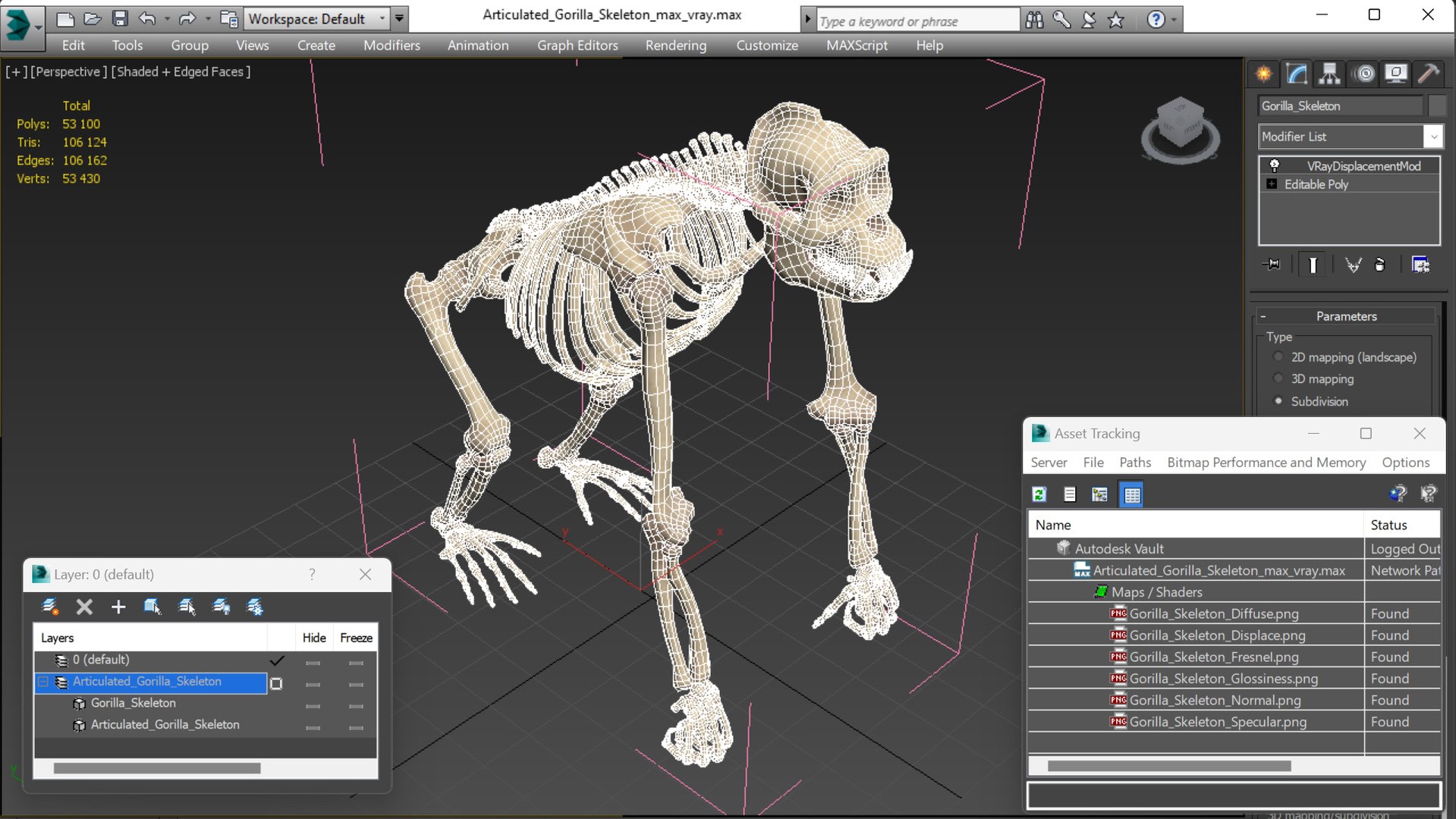 Articulated Gorilla Skeleton 3D Model - TurboSquid 2062988