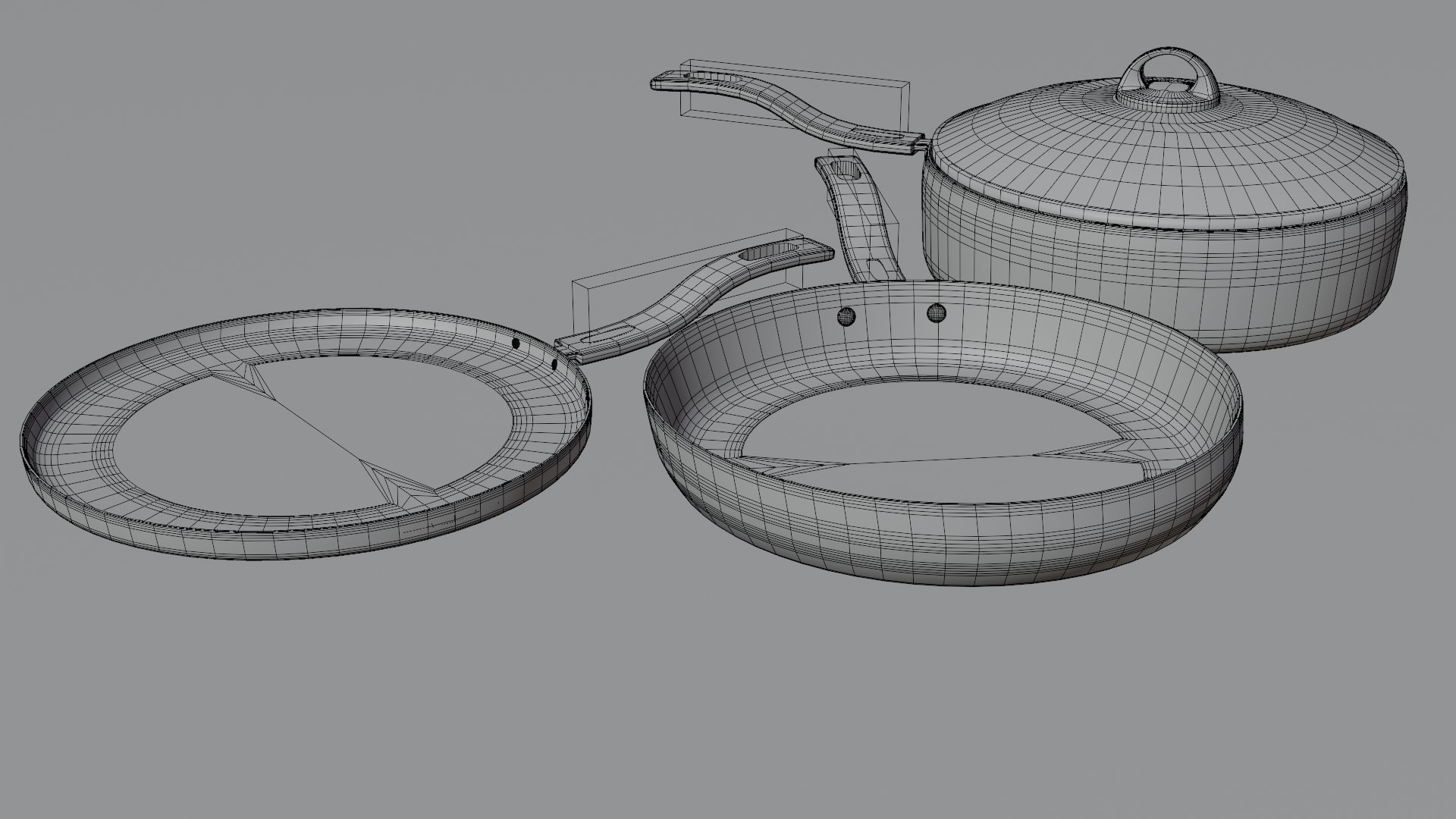 3D Set Of Frying Pan Model - TurboSquid 2317895