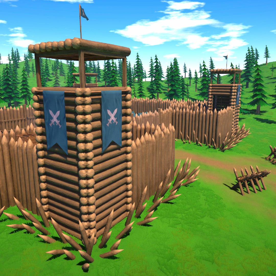 3D Wooden Fort - Stylized Fantasy Environment Model - TurboSquid 2423291
